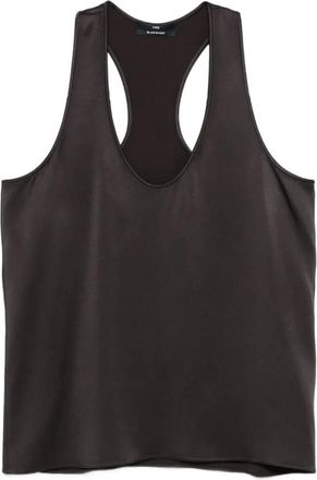 CHB Christian Boaro Christian Boaro, Femme, Tops, Brun, Taille: 38 FR Top en satin &agrave; dos nageur