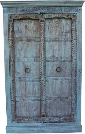 Guru Shop Schrank, Kleiderschrank, Massivholz, Vintage Look - Modell A18, 184x115x42 cm