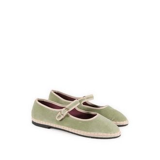 Flabelus Ballerines avec bride &agrave; boucle en coton m&eacute;lang&eacute;