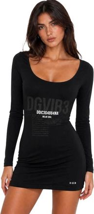 Dolce & Gabbana Femme, Robes, Noir, Taille: 40 FR Robe fourreau &agrave; manches longues