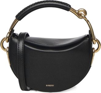 Burberry Femme, Sacs, Noir, Taille: ONE Size Sac Bandoulière en Cuir Noir avec Fermeture Magnétique