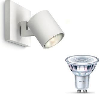 Philips Runner Aufbaustrahler (Wei&szlig;) - Warmwei&szlig; - Wandspot oder Deckenstrahler mit 1 flammig - GU10 - Nicht dimmbar