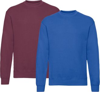 Fruit Of The Loom Herren 62-202-0 Set-IN Sweatshirts 1er/2er - 1Burgund/1Royal + 1 HLKauf-Notizblock - Größe: XXL