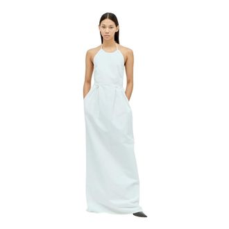 Max Mara Femme, Robes, Blanc, Taille: 34 FR Robe Longue &agrave; Col Halter