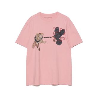 maharishi Schwarze Kr&auml;he Wei&szlig;e Reiher Tee - - Tops - Herren - Rosa - L