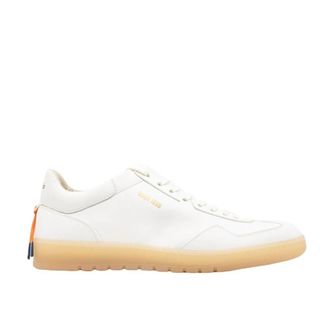 Barracuda Leder-Sneakers mit ikonischem orangefarbenem Detail - - Shoes - Herren - Wei&szlig; - 40 EU