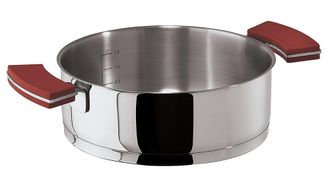 Sambonet Bratentopf 20 cm 12 OClock Edelst./Silikon rot