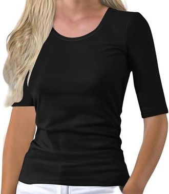 Generic Tee Shirt Femme Grande Taille Loisirs Blanc T-Shirt Hauts &Agrave; Manche Courte D&eacute;t&eacute; Loose Basique Tee-Shirt Coton Chic Et &Eacute;l&eacute;gant Col en Rond Haut Tunique 