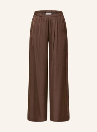 Comma Comma Marlenehose Aus Satin braun
