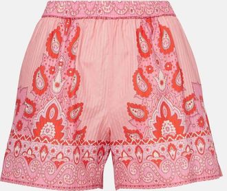 Etro Short imprim&eacute; en coton et soie