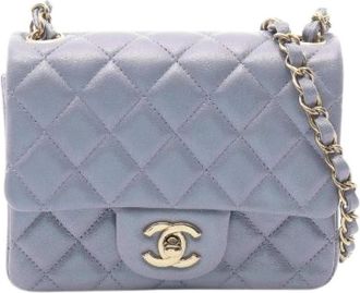 Chanel Pre-owned Mini Matelasse Lambskin Shoulder Bag - Femme - Pre-owned - Bleu - Taille: ONE Size