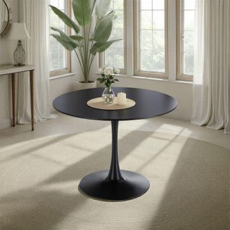 IDIMEX Esstisch Loire, rund 100 cm, Schwarz - Esszimmertisch mit Tulpenfu&szlig;, runder K&uuml;chentisch aus lackiertem MDF, ideal f&uuml;r kleine Essbereiche, modernes Des