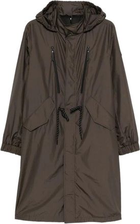 Moncler Femme, Vestes, Brun, Taille: 42 FR Parka Longue Aliso en Polyamide