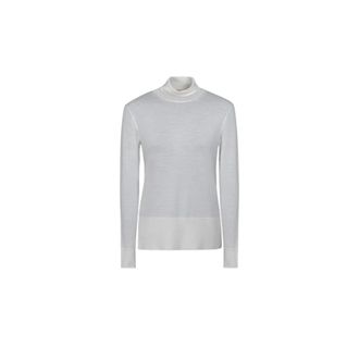 Moorer Femme, Pulls, Blanc, Taille: 40 FR Col roul&eacute;