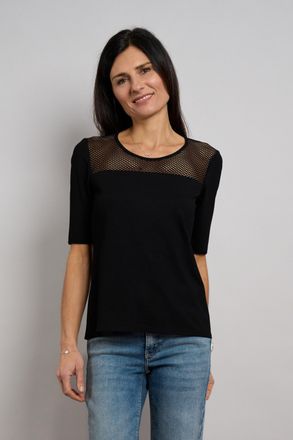 Seidel Moden Rundhalsshirt SEIDEL MODEN, Damen, Gr. 36, schwarz, Jersey, Obermaterial: 94% Viskose, 6% Elasthan, unifarben, normal h&uuml;ftbedeckend, Rundhals, Shirts 