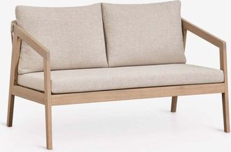 Sklum 2-Sitzer Garten-Sofa aus Akazienholz und geflochtener Schnur Kaela Helles Akazienbraun