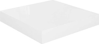 Generic Schwebendes Wandregal, 4 St&uuml;ck, MDF, Hochglanz-Wei&szlig;, Schwebendes Regal, 23/40/50/60/80/90/120 cm, Wandregal f&uuml;r Wohnzimmer/Arbeitszimmer/Bad/K&uuml;che (23