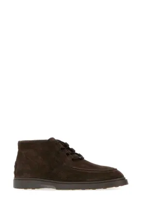 Tod's Mens Brown Suede Lace-Up Shoes Testamoro Scarpe Stringate
