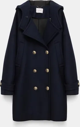 Dorothee Schumacher Mantel aus Woll-Flanell mit goldenen Knöpfen