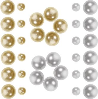 BESPORTBLE 300 St&uuml;ck K&uuml;nstliche Perlen ohne Loch STK STK Je Leichte Dekoperlen f&uuml;r Vasenf&uuml;llung und DIY basteln Mix Wei&szlig; Robust und Vielseitig Einsetzbar