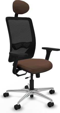 Piqueras y Crespo Stuhl mit Lendenverstellung Zulema mit 3D-Armlehnen und festem Kopfteil, ausgestattet mit Syncro/Traslack und Schneideschaum, mit Rollen von 65 mm Nyl