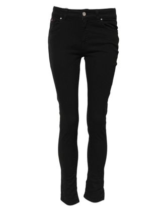Dolce & Gabbana Womens Black Cotton Skinny Mid Waist Denim Jeans Elastane Clothing
