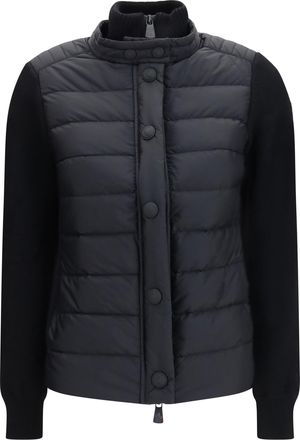 Moncler Padded Wool-Blend Hybrid Down Jacket - Black
