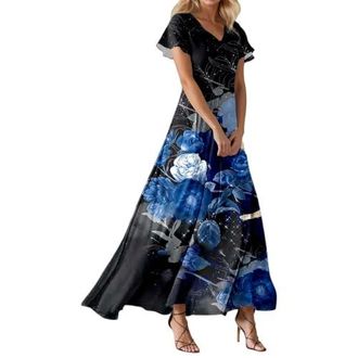 Generic Robe boh&egrave;me 2026 pour femmes, robe d&eacute;t&eacute; d&eacute;contract&eacute;e et fluide sans manches, col en V, bretelles spaghetti, robe d&eacute;t&eacute; d&eacute;contract&eacute;e, Noir, XXL