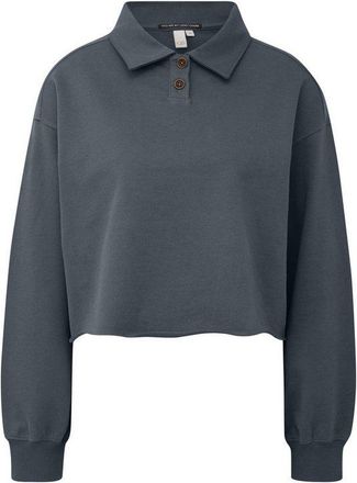 QS by s.Oliver Sweatshirt Sweatshirt Cropped Polo-Sweatshirt