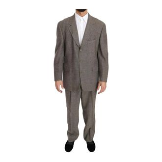 Fendi Grauer Wollanzug mit Einreihiger Knopfleiste - - Suits - Herren - Grau - XL
