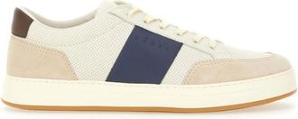 Hogan Homme, Chaussures, Beige, Taille: 43 1/2 EU Baskets en cuir et daim