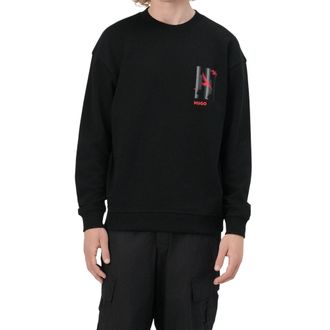 HUGO BOSS Hugo - Sweatshirt f&uuml;r Herren, &Uuml;berschnittene Schulter, Regul&auml;r (Schwarz)