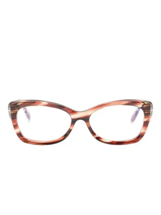 Tom Ford Eyewear lunettes de vue &agrave; monture papillon - Marron