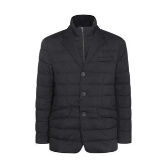 Herno Schwarze Daunenjacke mit hohem Kragen - - Jackets - Herren - Schwarzk - M