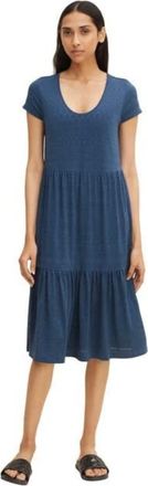 Tom Tailor Damen Kleid mit Volant 1032210, 11758 - Midnight Sail, 42