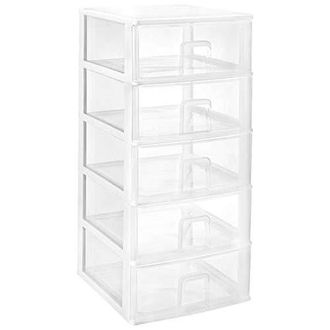 Great Plastic Tolles Kunststoff Kunststoff Set 5 stapelbar 380 x 370 x 779 mm Natur Schublade (Mod. 5,4), weiß, One Size