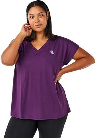 Zizzi Active by T-shirt pour femme avec col en V Taille 42-60 - Grande taille V&ecirc;tements pour femme, Violet, 50-52 grande taille