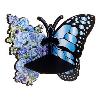 BESPORTBLE GOOHOCHY Holz Schweberegal Schmetterlingsform mit Kristall H&auml;ngendes Eck Wandregal f&uuml;r Wohn und Schlafzimmer Rustikaler Landhausstil