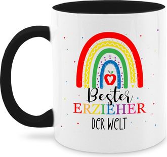 Shirtracer Tasse Tassen 325ml - Bester Erzieher der Welt | Ideen für Erzieher zum Abschied | Kita Abschiedsgeschenk für Erzieher Geschenke - 325 ml - Schwarz - i