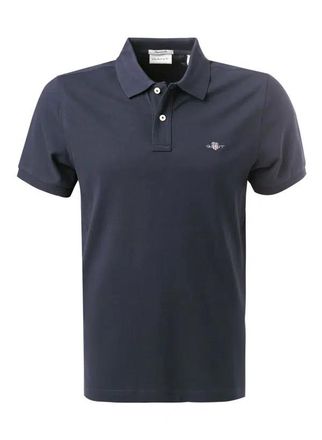 GANT Herren Polo-Shirt blau Baumwoll-Piqu&eacute;