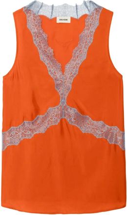 Zadig&Voltaire Oberteil mit V-Ausschnitt - Orange