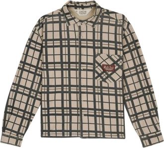 Brain Dead Homme, Chemises, Multicolore, Taille: XL Plaid French Terry Button Up Shirt