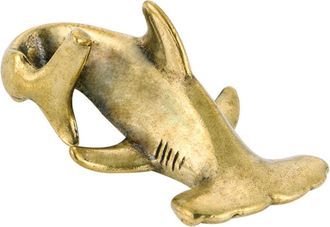 Garneck Messing Hai Figur Miniatur Dekoration F&uuml;r Schreibtisch Innenbereich Ornament Statue Hai-dekor Schmuckst&uuml;ck