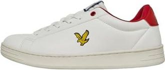 Lyle & Scott Elgin, Baskets Low, Chaussures Mode Casual, White Red, 41 EU