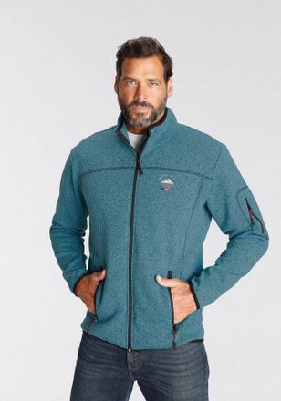 Man's World Strickfleecejacke f&uuml;r die &Uuml;bergangszeit, mit Rei&szlig;verschlusstaschen, mit Stehkragen