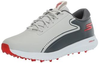 Skechers Max 2 Arch Fit Chaussures de Golf imperméables sans Crampons, pour Homme, Gris/Rouge, 43 EU