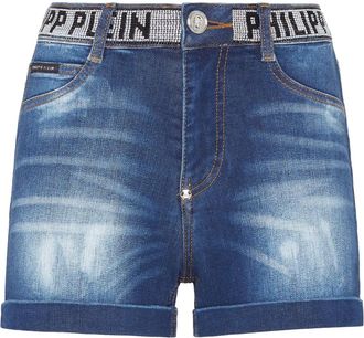 Philipp Plein Damen, Shorts, Blau, W28Gr&ouml;&szlig;e