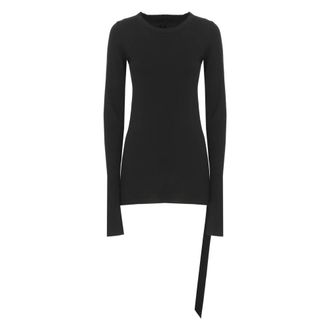 Rick Owens Femme, Tops, Noir, Taille: 38 FR Rib LS T-Shirt