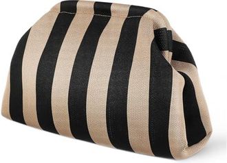 Hemoton Pochette Pour Femme Paquet &agrave; Main En Polyester Rayures Noir Et Jaune 31x11x23 Cm Paquet Fourre-tout L&eacute;ger &Eacute;l&eacute;gant Soir&eacute;e Mariage Banquet