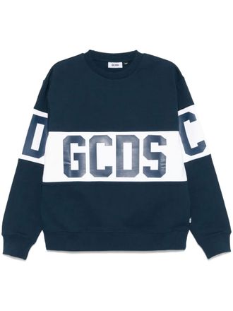 GCDS sweat à bande logo - Bleu